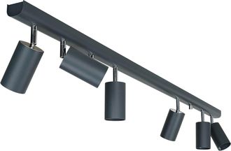 Licht-Erlebnisse Deckenstrahler Metall Graphit Flur Wohnzimmer 119 cm lang GU10 max. 35 Watt 6-flammig Modern verstellbare Deckenlampe Esszimmer EYE