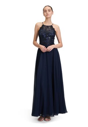 Vera Mont Abendkleid VERA MONT Damen r&uuml;ckenfrei, Damen, Gr. 32, Normalgr&ouml;&szlig;en, blau (night sky), Obermaterial: 100% Polyester. Besatz: 100% Polyamid. Futter: 100