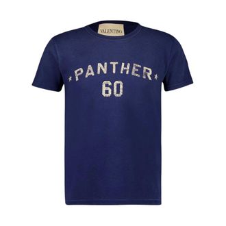 Valentino Garavani Homme, Tops, Bleu, Taille: S Panther Short Sleeve Tee