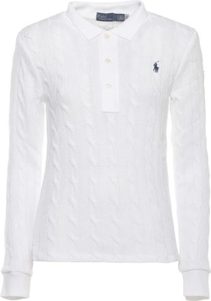 Ralph Lauren Femme, Pulls, Blanc, Taille: 40 FR Cable Knit Polo
