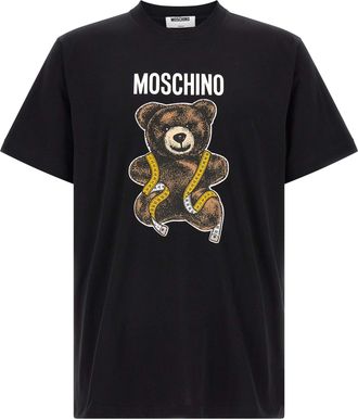 Moschino Schwarzes Baumwoll-T-Shirt