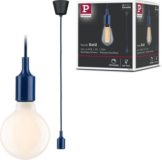Paulmann 78430 Pendelleuchte Neordic Pendelleuchte Ketil ohne Leuchtmittel max. 60 Watt H&auml;ngeleuchte Nachtblau, Schwarz Silikon, Kunststoff E27