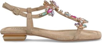 Alma En Pena Alma EN Pena, Femme, Chaussures, Beige, Taille: 40 EU Sandale &agrave; brides avec strass