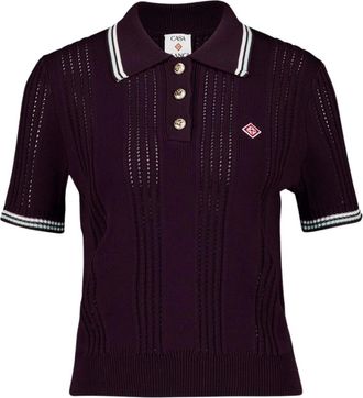 Casablanca Femme, Pulls, Rouge, Taille: 38 FR Short Sleeve Polo