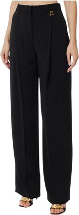Elisabetta Franchi Femme, Pantalons, Noir, Taille: 40 FR Pantalon Cr&ecirc;pe avec Surpiq&ucirc;res Contrast&eacute;es