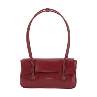 Marge Sherwood Umh&auml;ngetasche mit &Uuml;berschlag aus Glattleder - - Bags - Damen - Rot - ONE SIZE