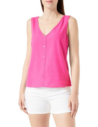 Vero Moda Damen Vmmymilo Sl V-Neck Shirt WVN Ga Tank Top, Pink Yarrow, M EU