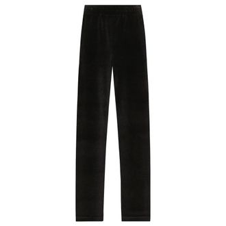 Dolce & Gabbana Femme, Pantalons, Noir, Taille: 40 FR Pantalon de jogging en chenille de coton avec logo DG