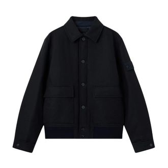 Stone Island Wool Nylon Flannel S.i. Ghost Jacket - - Jackets - Herren - Schwarzk - XL