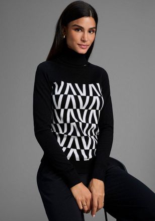 Bruno Banani Stehkragenpullover in grafischem Strickmuster, Rollkragen