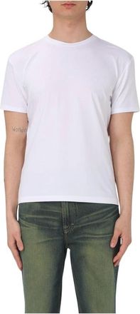 Acne Studios Homme, Tops, Blanc, Taille: S Face TShirt Crew Neck Tee
