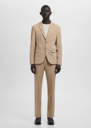 Mango Pantalon costume Par&iacute; super slim-fit beige - Homme - 36 - MANGO MAN