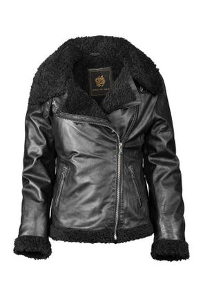 Apple of Eden Lederjacke AOE-144 (1-St) mit verstellbarem Riegel am Kragen