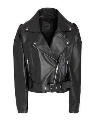 8 by YOOX LEATHER OVERSIZE BOXY BIKER JACKET