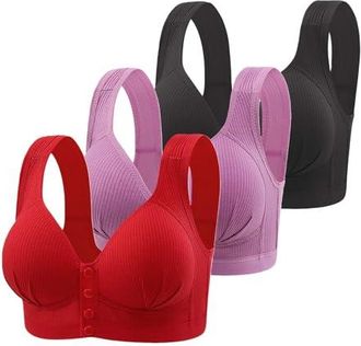 Generic D&eacute;bardeur pour homme avec fermeture &agrave; bouton-pression sur le devant, couverture compl&egrave;te, soutien-gorge confortable sans armatures, l&eacute;g&egrave;rement doubl&eacute;,