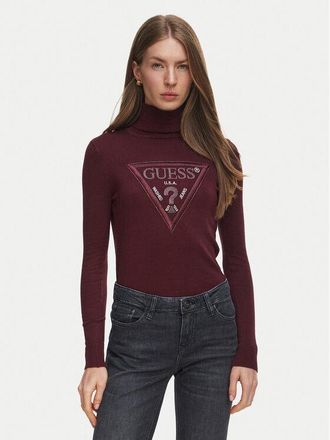 Guess Rollkragenpullover W6BR54 Z1455 Dunkelrot Regular Fit