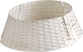 Harilla Weihnachtsst&auml;nder-Baum, Baumst&auml;nder-Basisabdeckung, Dekor, Landhaus-Basisst&auml;nder-Abdeckung, k&uuml;nstlicher Baumrock, Korb, Kleines Wei&szlig;, Stil a