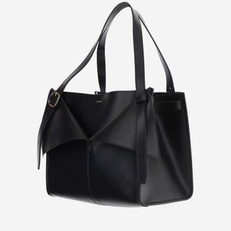 Coperni Womens Cabas Leather Handbag Black Handbags Hand Bags