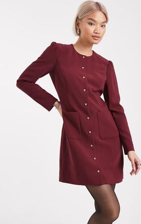 French Connection Robe courte habillée boutonnée - Bordeaux-Rouge