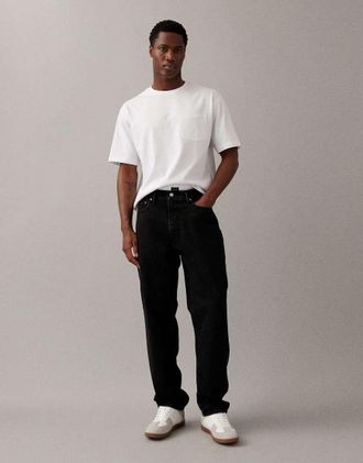 Abercrombie & Fitch Locker geschnittene Jeans in schwarzer Waschung