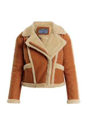 Dreimaster Dreimaster Bikerjacke aus Leder Damen Cognac