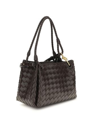 Bottega Veneta Womens Shoulder Bag Intrecciato Calf Leather Fondant-M Brass