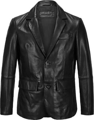 Milestone Herren Jacken schwarz Lammnappa