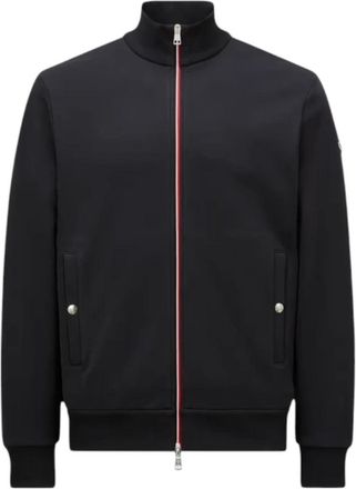 Moncler Homme, Sweatshirts et sweats &agrave; capuche, Bleu, Taille: XL SweaT-shirt zipp&eacute; en coton tricolore