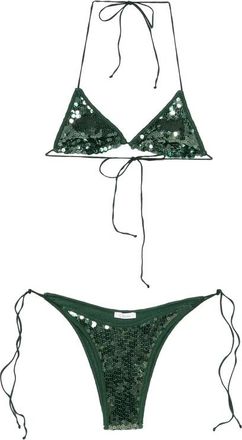 Os&eacute;ree Femme, Maillots de bain, Vert, Taille: 40 FR Marylin Sequinned Bikini