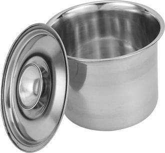 Pretyzoom Eiscremebeh&auml;lter Edelstahl 10cm Wiederverwendbarer Gefrierbeh&auml;lter Mit Deckel Kompakter Aufbewahrungsbeh&auml;lter F&uuml;r Selbstgemachtes Eis Im K&uuml;hlschrank