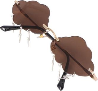 FOMIYES Lunettes de Soleil Femme sans Monture Effet Larme de Nuage pour Activit&eacute;s Ext&eacute;rieures et Quotidien Accessoire Mode 146X14X41 CM