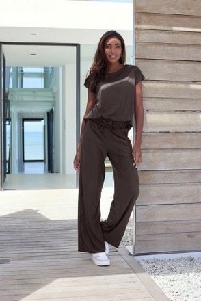 French Connection Schlupfhose aus Veloursleder-Imitat mit seitlichen Taschen, Loungewear