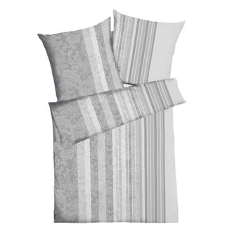 Kaeppel Interlock Jersey Bettw&auml;sche Firenze Silber 1 Bettbezug 135 x 200 cm + 1 Kissenbezug 80 x 80 cm