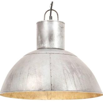 vidaXL Lampe suspendue 25 W Argent&eacute; Rond 48 cm E27 vidaXL