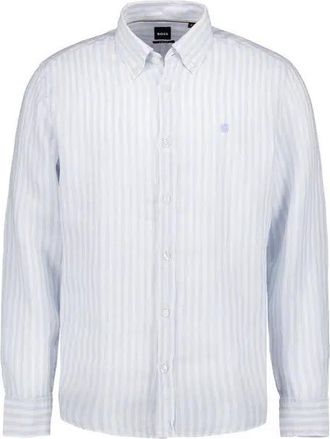 HUGO BOSS Herren Hemd blau Leinen