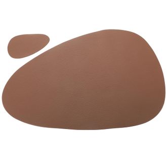 SOLUSTRE Nordic Stil PU Tischset mit Isolierendem Untersetzer Caramel Braun Rutschfestes Esszimmer Satz f&uuml;r K&uuml;chendekoration und Schutz