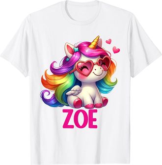 BDAZ Zoe Einhorn-Name, personalisiertes Design T-Shirt
