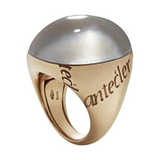 CHANTECLER Wei&szlig;er Mother of Pearl und Bergkristall Ring - - Accessories - Damen - Gelb - 55 MM