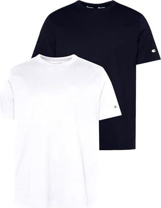 Champion Legacy - Icons - Lot de 2 t-Shirts à col Rond pour Homme, Blanc (WW001), Taille S, Blanc (WW001), S