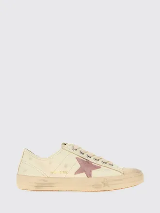 Golden Goose Baskets V-Star en cuir avec effet us&eacute; et logo contrastant