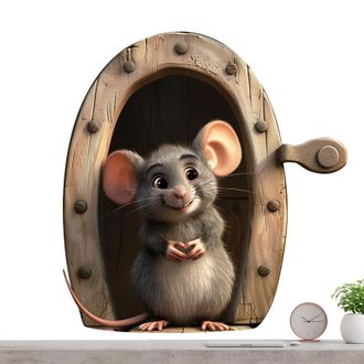 Generico Mäuseabziehbilder für Wände, Wandaufkleber, Mäuse-Tiere, zum Abziehen und Aufkleben, Zubehör für Kinderzimmer, starke Haftung, Abziehbilder