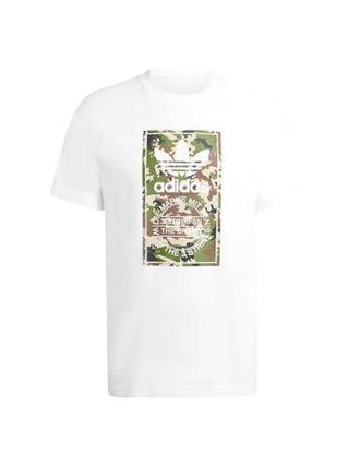 adidas T-shirt Camo Tongue pour homme blanc, blanc, L