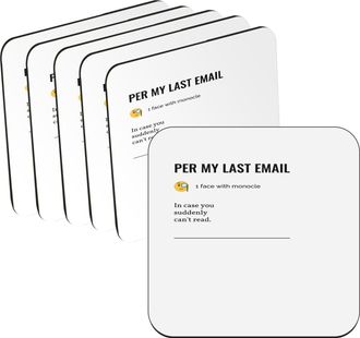 Fabulous My Last Email Work Office Email Funny Icon Untersetzer aus Kork, 6 Stück (95 x 95 mm)