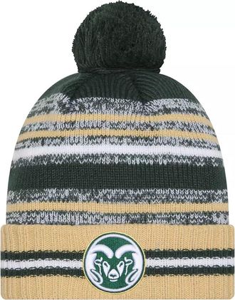 New Era Colorado State Rams Onfield Sport Strickm&uuml;tze mit B&uuml;ndchen und Bommel, NCAA Cheer Cuff Strickm&uuml;tze