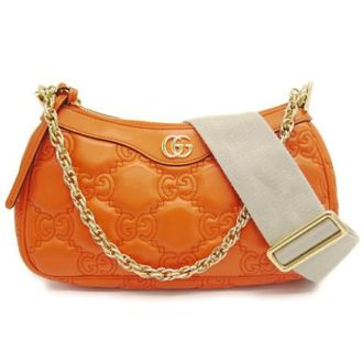 Gucci Sac bandouli&egrave;re en cuir Pre-owned - Femme - Pre-owned - Orange - Taille: ONE Size