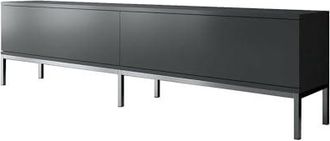 Dmora Fernsehschrank Regulus, St&auml;nder f&uuml;r Wohnzimmerfernseher, Niedriges Wohnzimmer-Sideboard, TV-St&auml;nderbasis, 180x30h47 cm, Anthrazit und Silber