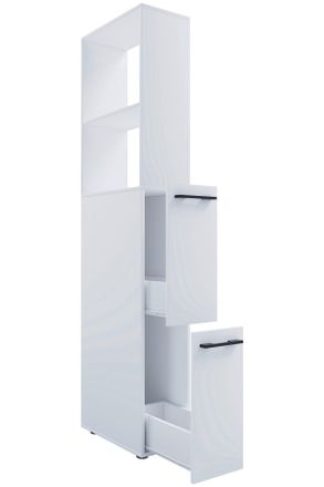 MID.YOU Mid.you Hochschrank, Wei&szlig;, Metall, 1 F&auml;cher, 2 Schubladen, 25x183x50 cm, stehend, Badezimmer, Badezimmerschr&auml;nke, Hochschr&auml;nke