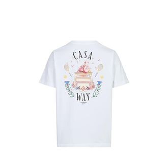 Casablanca Tee-shirt droit col ronds&eacute;rigraphi&eacute; en coton