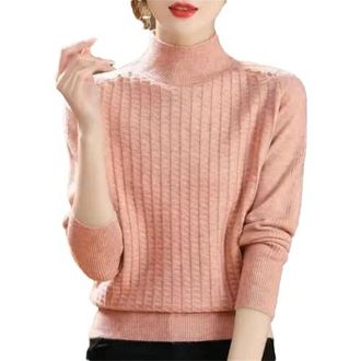 Generic Pull à manches longues pour femme avec demi-col, Pnnrk, XXL