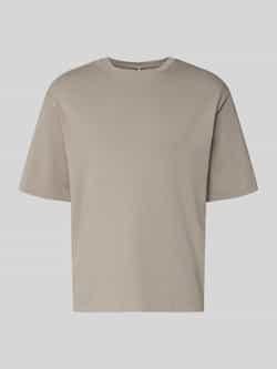 Profuomo T-Shirt mit Logo-Print und Rundhalsausschnitt